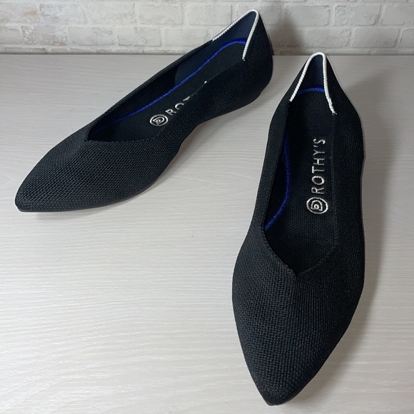 Rothy's | Shoes | Rothys The Point Comfort Casual Black Pointy Toe ...